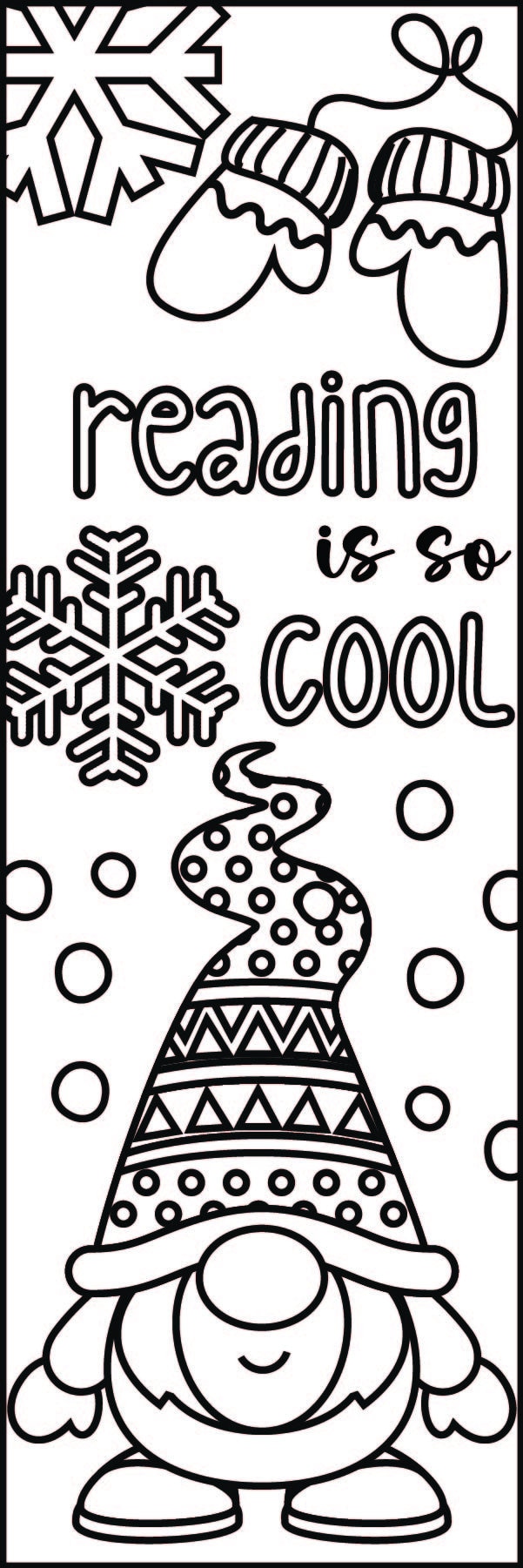 Winter Coloring Bookmarks, Gnome Bookmarks, Instant Download Printables ...