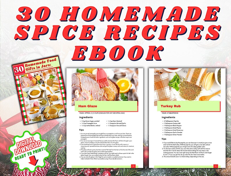 Homemade Spice Mix Recipes Book, Food Gifts in Jars, Ebook Spice Blend ...