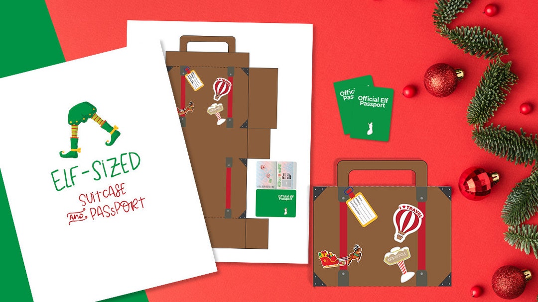 Elf Suitcase and Passport - Elf Travel Props - Accessories - Cute ...