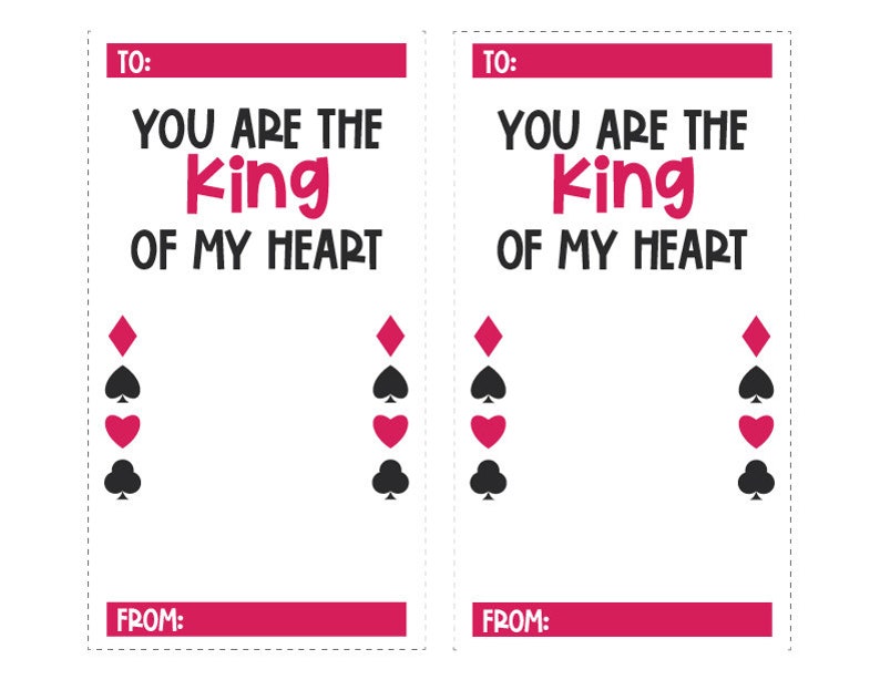 Valentines Day Playing Cards, Printable Love Notes, Poker Game, V-day ...