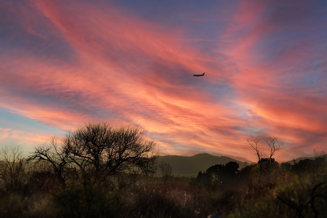 Sunset Landing / Sunset Over Valley / Canvas Photograph / Wall Art ...