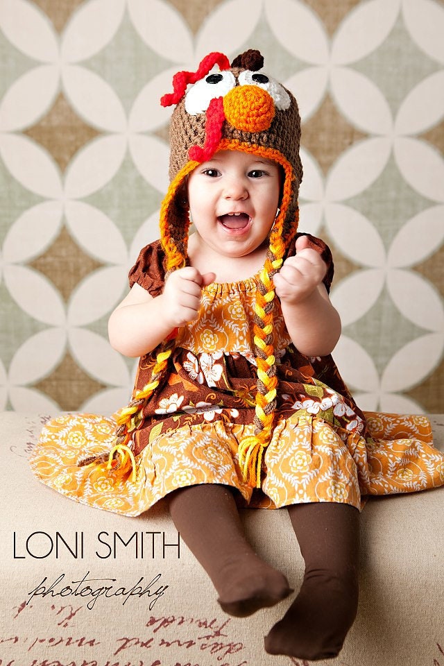 Baby Turkey Hat Photo Prop - Crochet Pattern Digital PDF - 5 Sizes! - Etsy