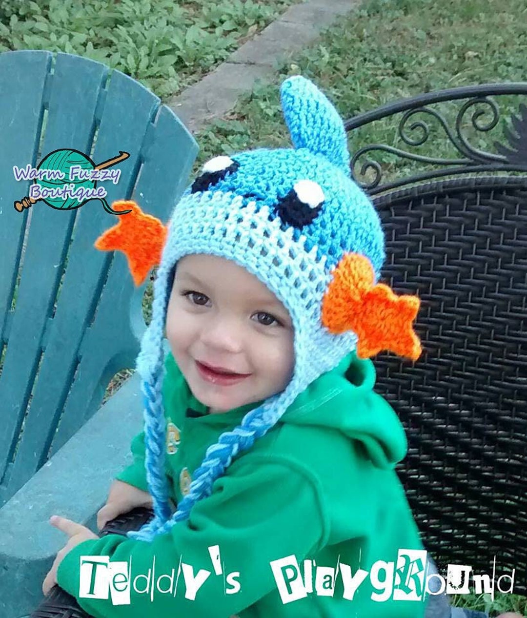 Pokemon Mudkip Earflaps Hat Photo Prop - Crochet Pattern Digital PDF ...