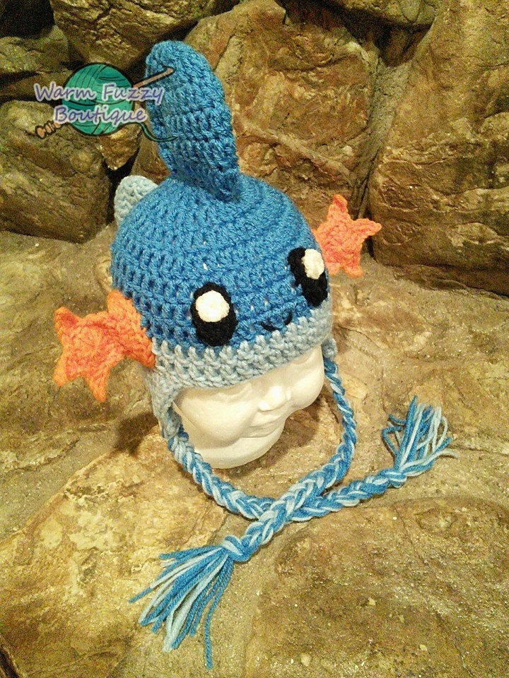 Pokemon Mudkip Earflaps Hat Photo Prop - Crochet Pattern Digital PDF ...