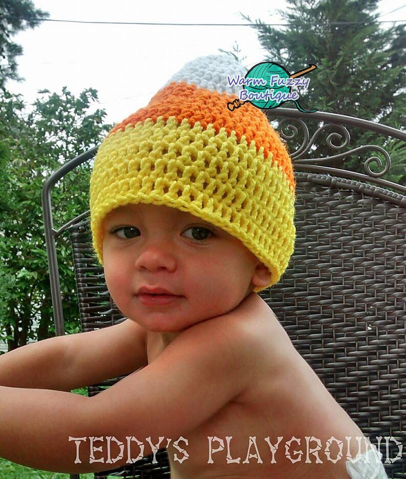 Halloween Candy Corn Hat - Crochet Pattern Digital PDF - 6 Sizes! - Etsy