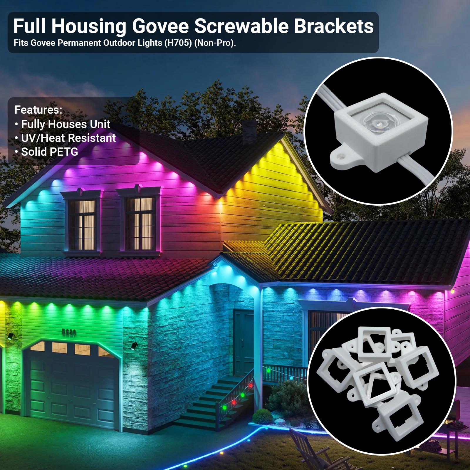 Full Housing Screwable Mounting Brackets for Govee Permanent Outdoor ...
