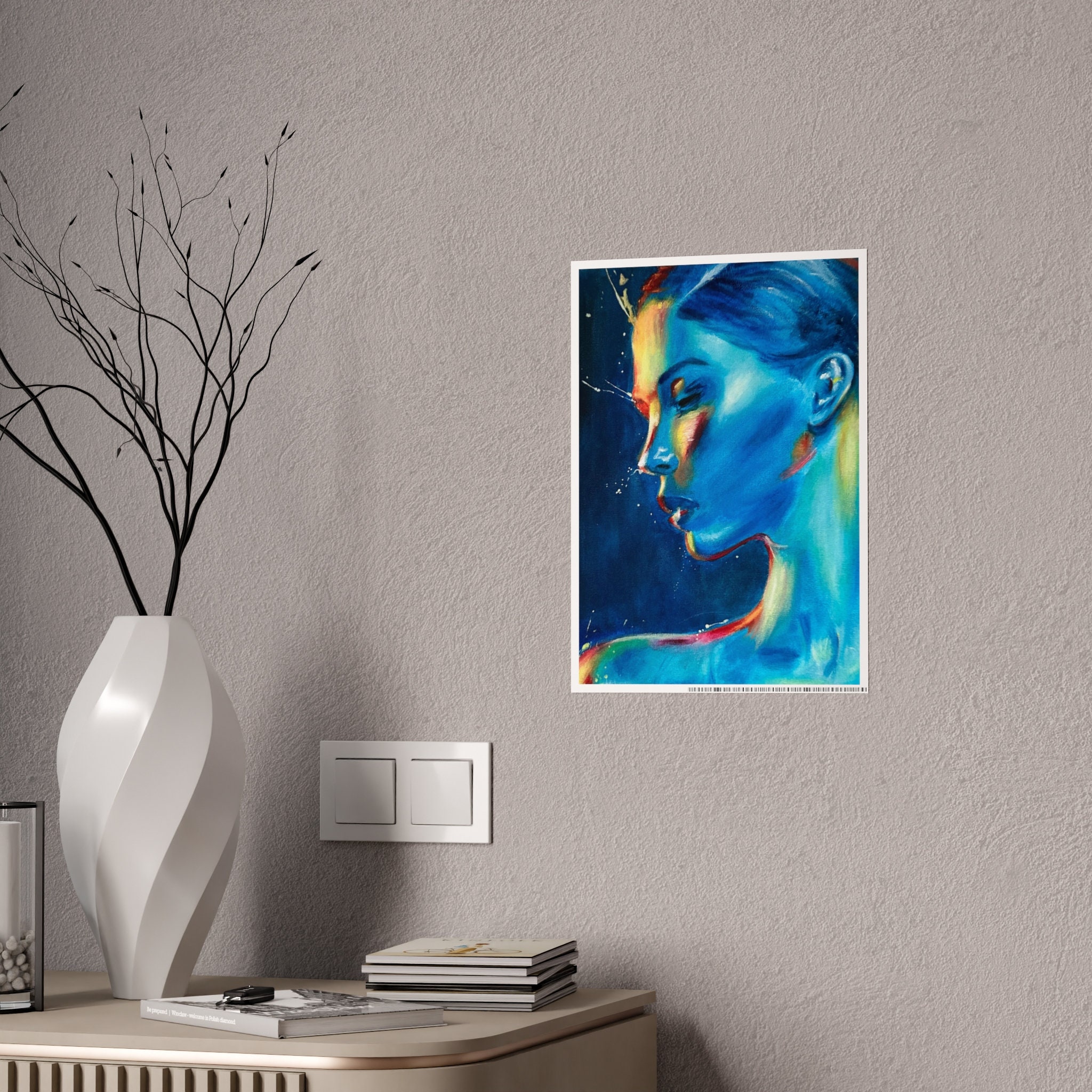 Color Splash Acrylic Portrait Painting Print Gloss Poster Wall Art ...