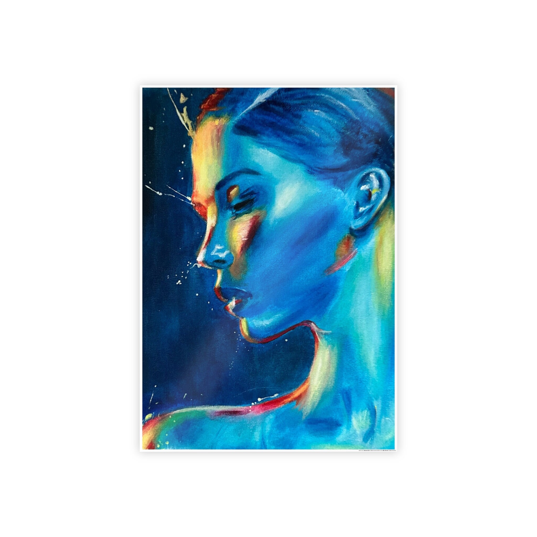 Color Splash Acrylic Portrait Painting Print Gloss Poster Wall Art ...