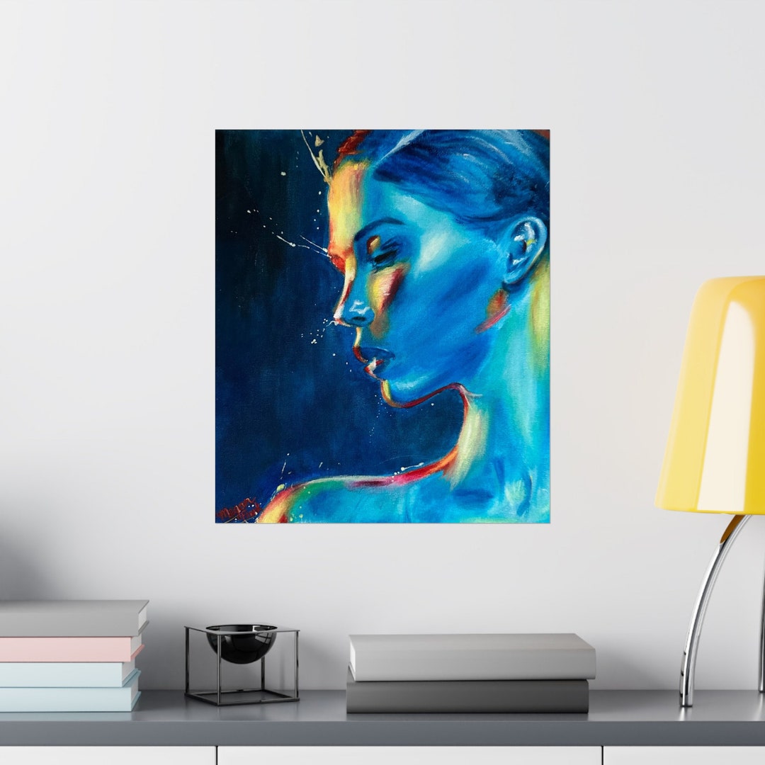 Matte Color Splash Portrait Painting Wall Art Poster Wall Decor - Etsy