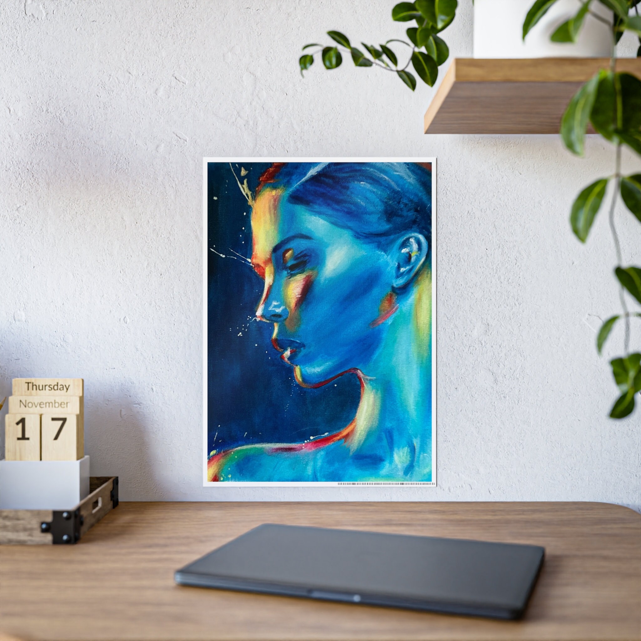 Color Splash Acrylic Portrait Painting Print Gloss Poster Wall Art ...