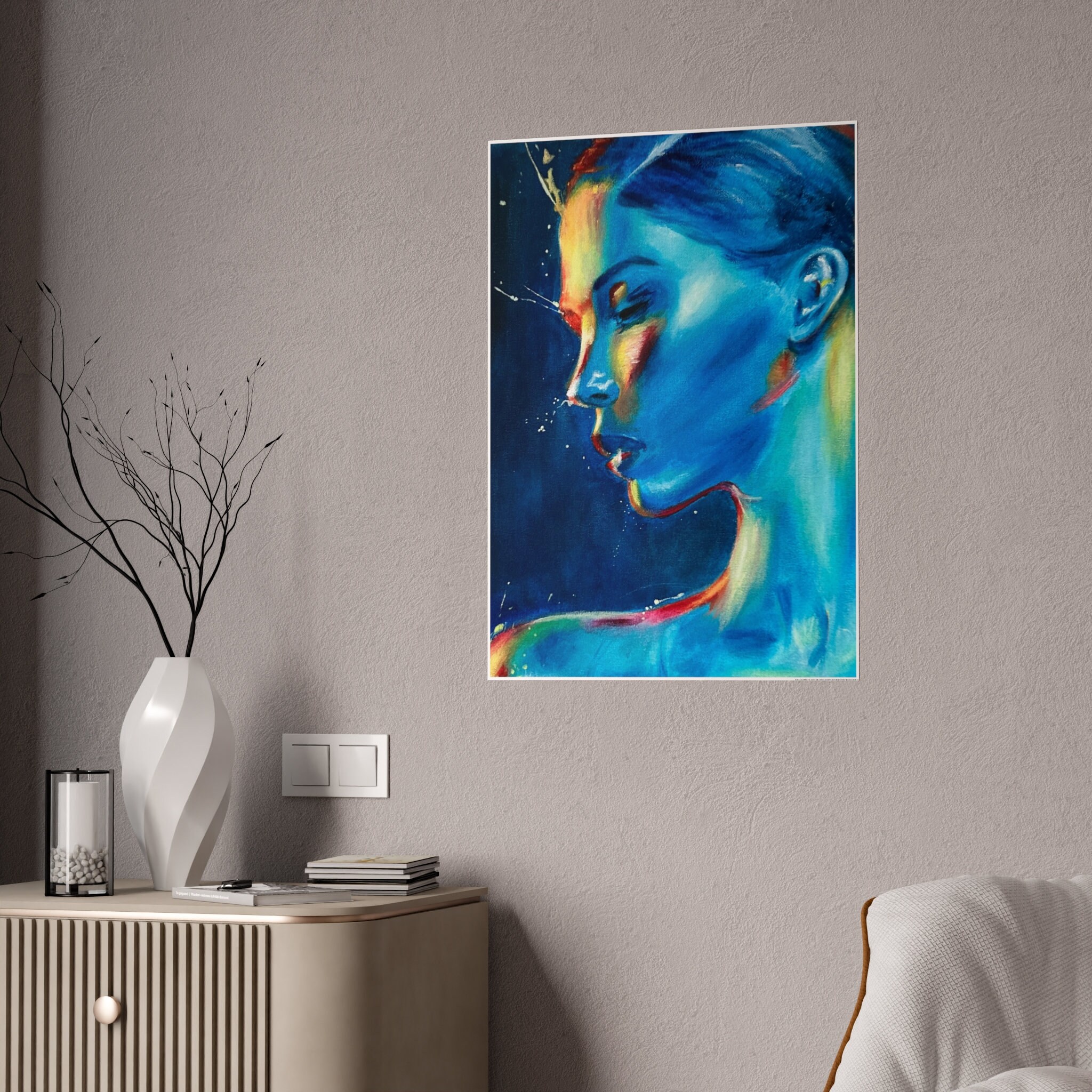 Color Splash Acrylic Portrait Painting Print Gloss Poster Wall Art ...