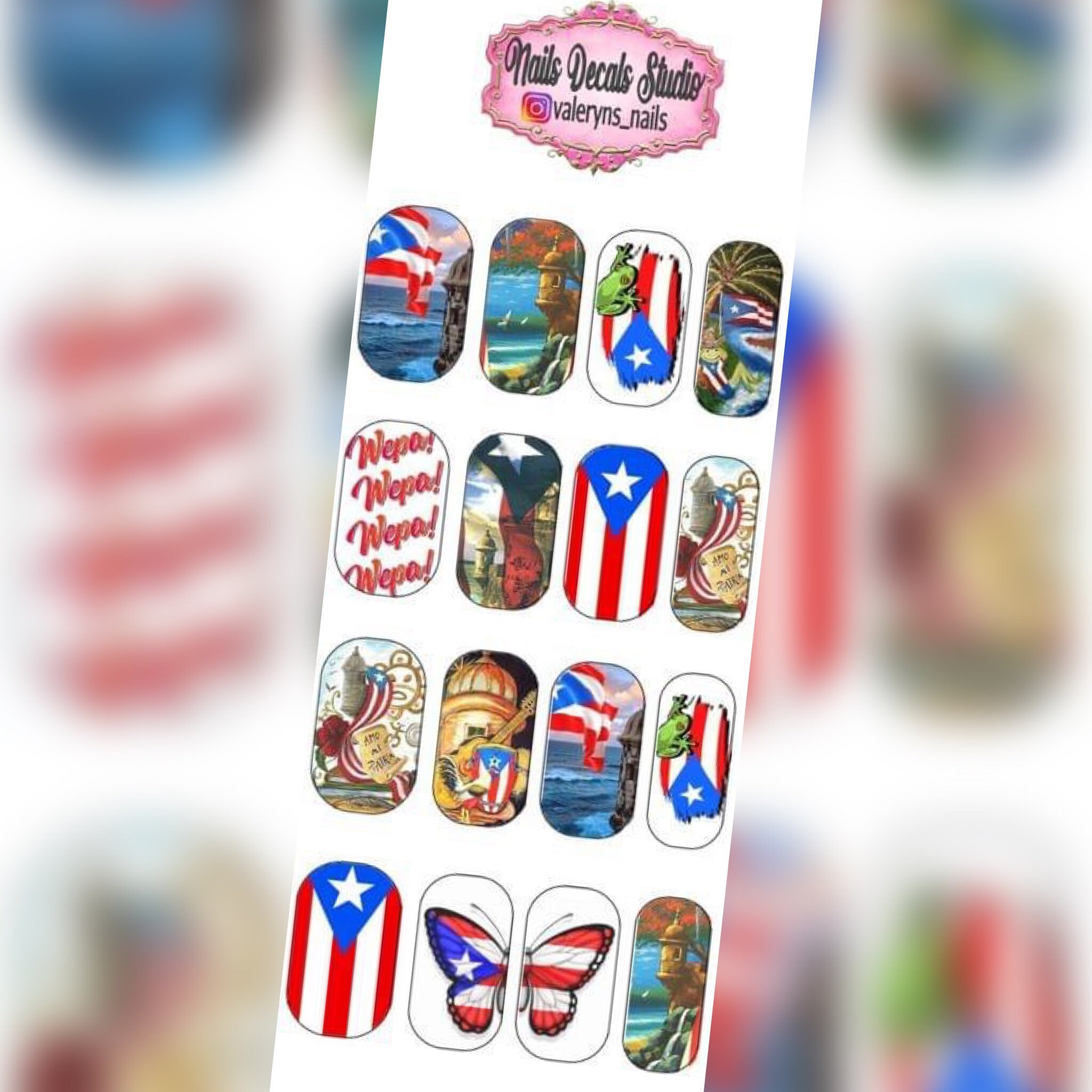 Puerto Rico Waterslide Decals Nail Art - Etsy