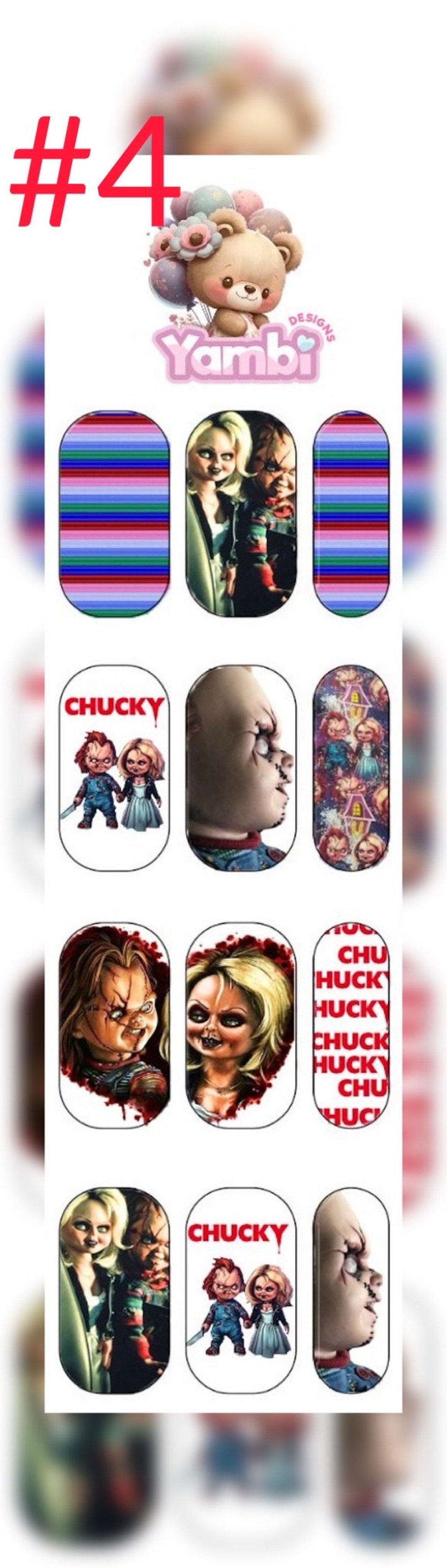 Chucky Horror Nail Waterslide Decals Nail Art Small Med. or - Etsy
