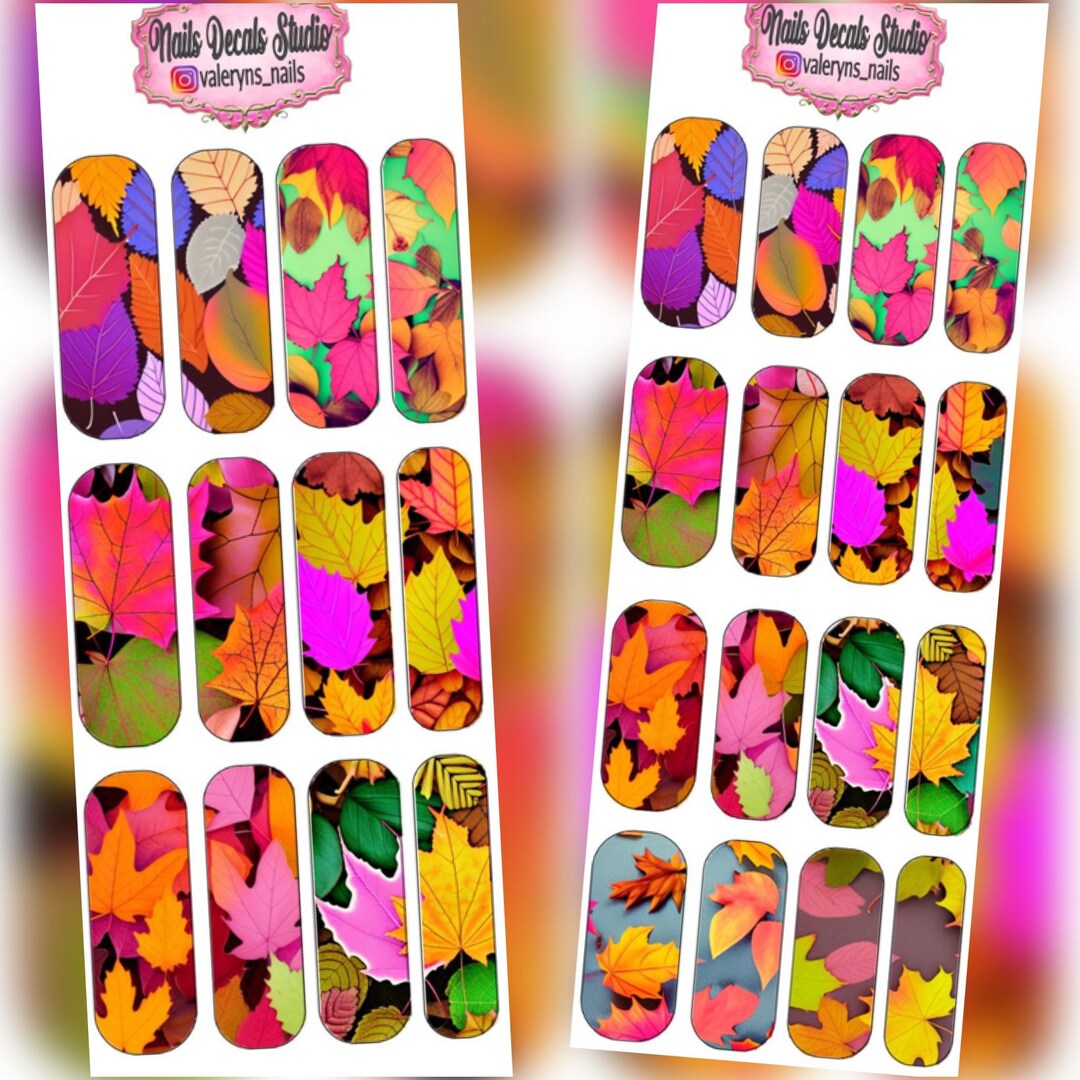 Fall Colorful Leaves Decals, Waterslide Decals - Etsy