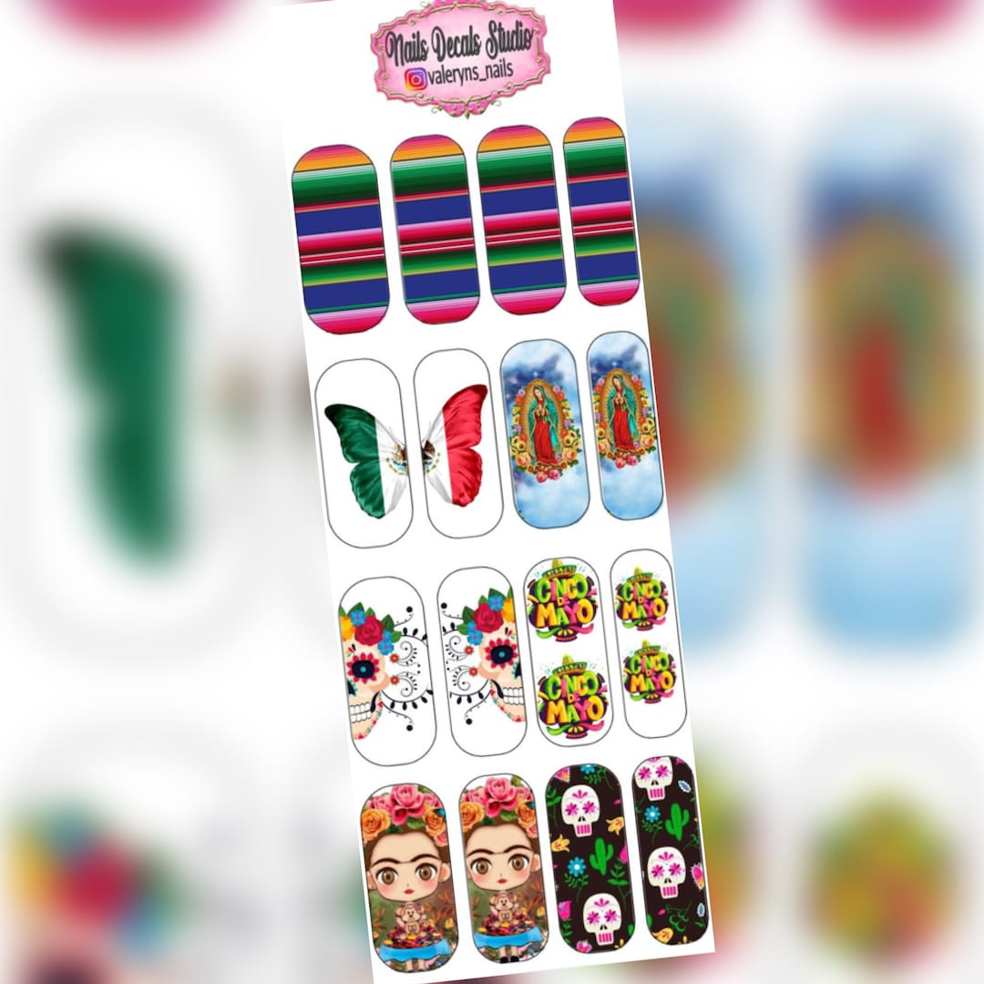 Mexico Waterslide Nails Decals - Etsy
