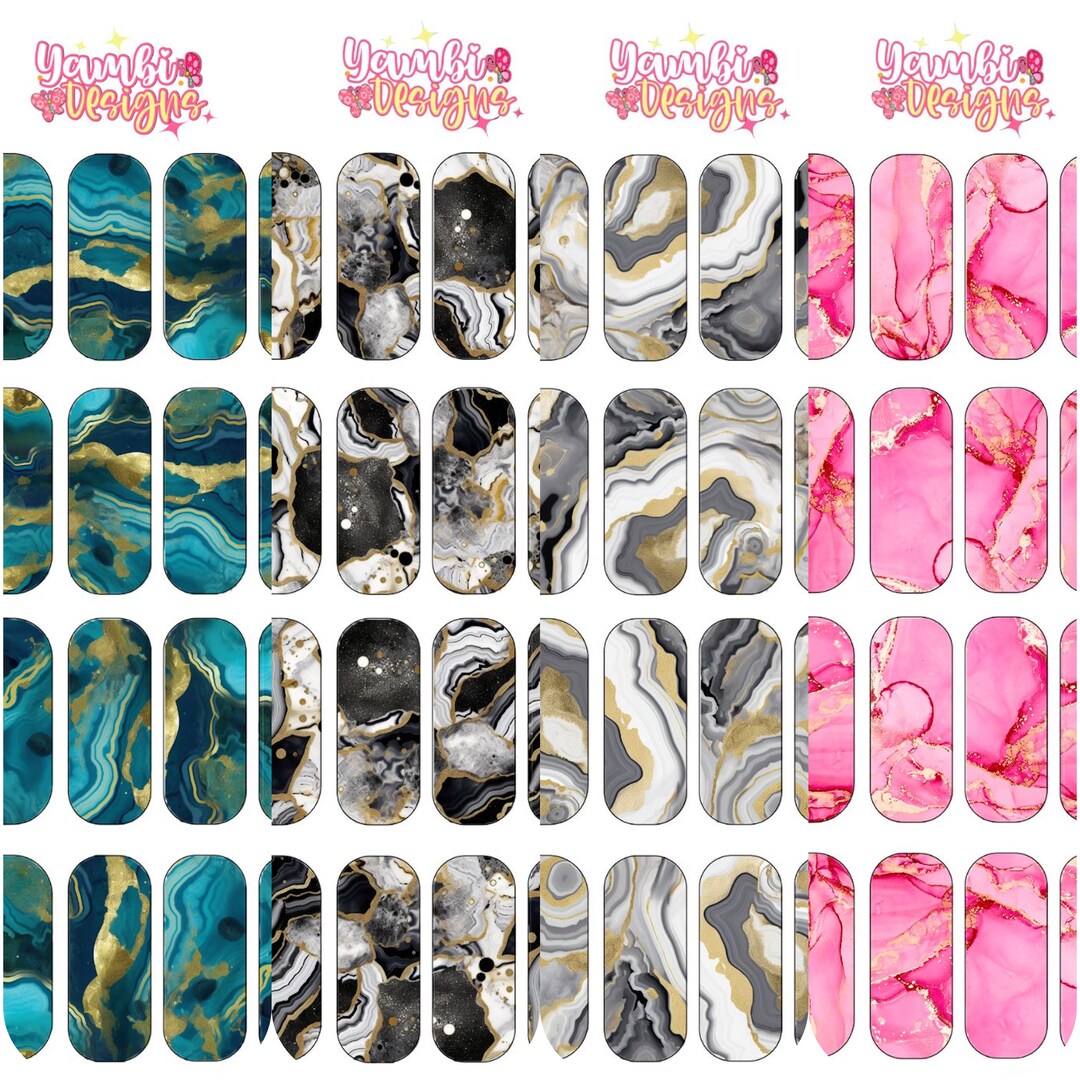 Marble Designs Nail Decals - Etsy