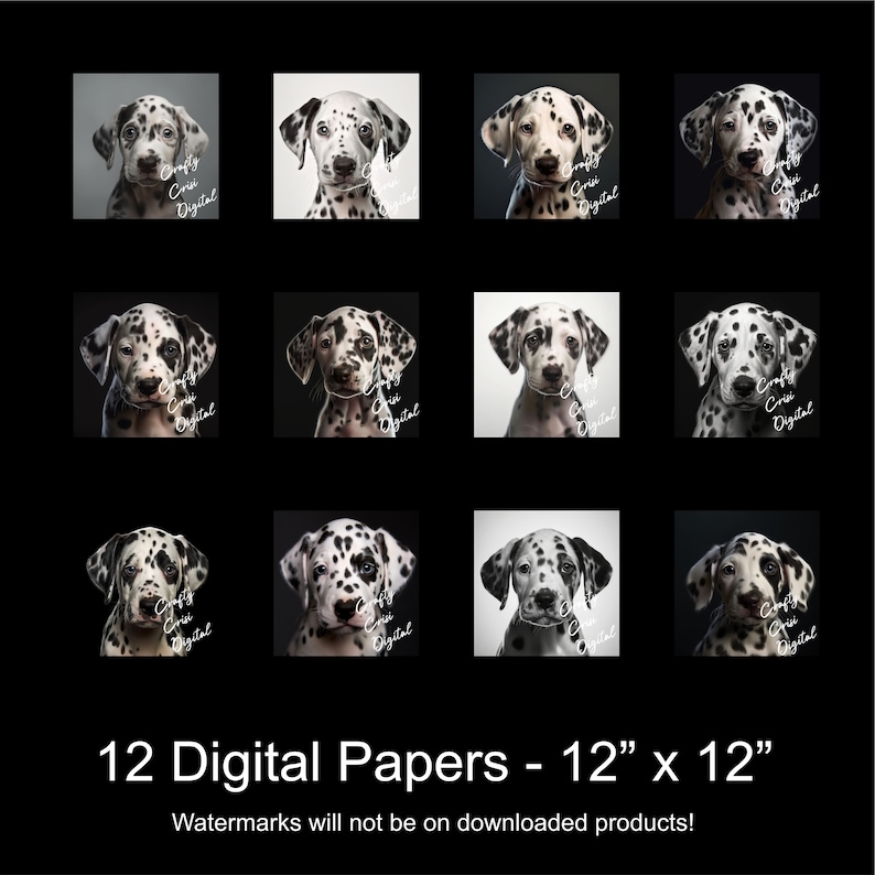 Dalmatian Puppies Digital Paper: Scrapbook & Card Making (digital ...