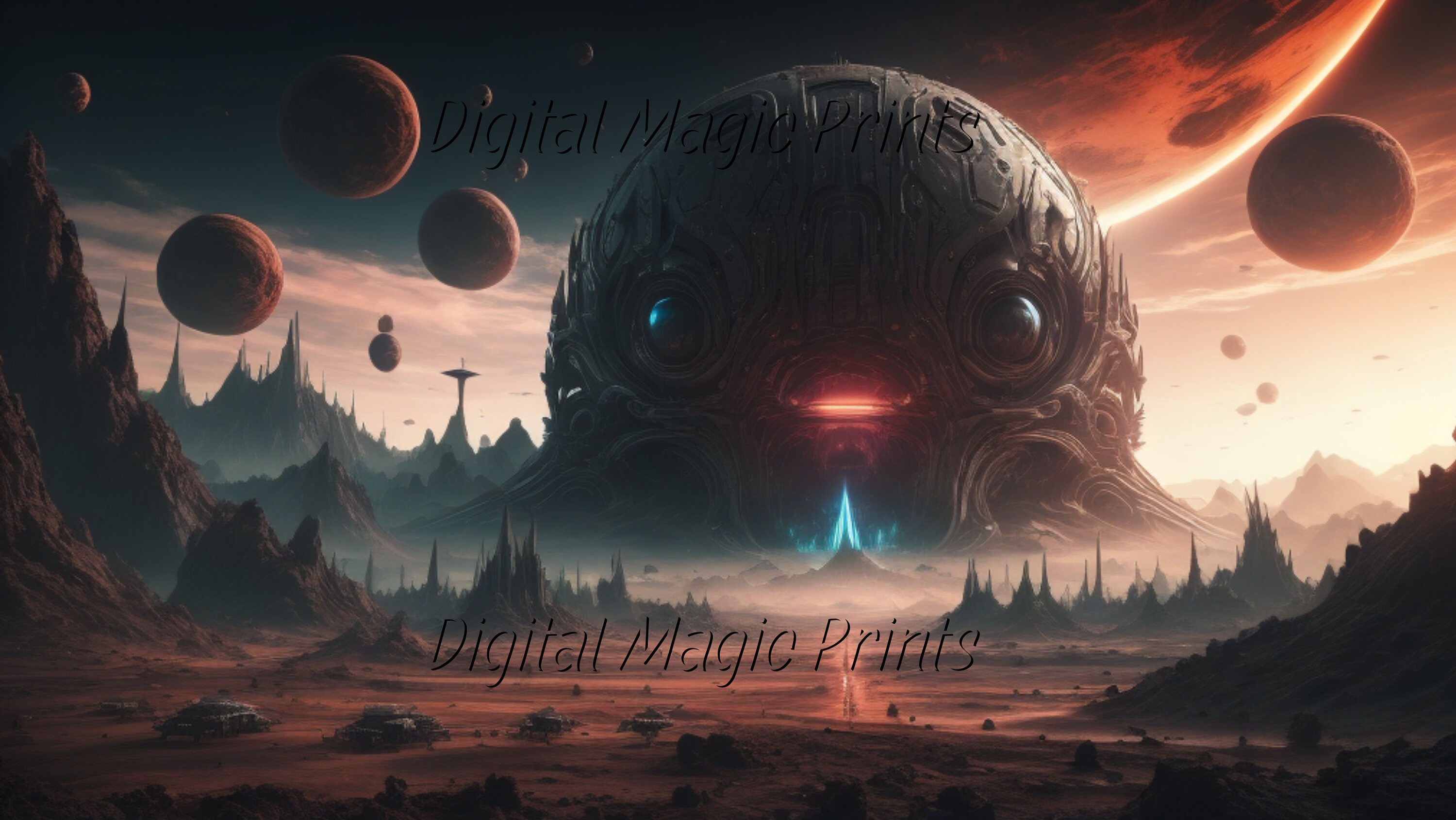 Alien Invasion Digital Wall Decor AI Generation - Etsy