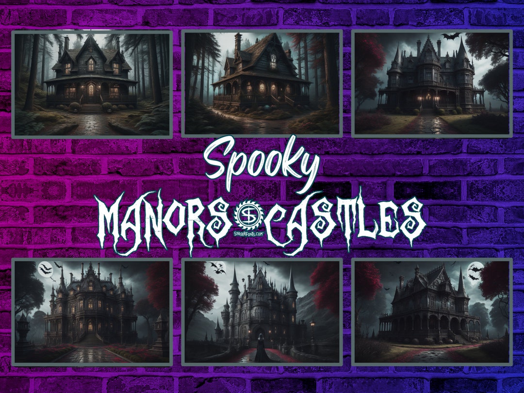 Spooky Castle Wall Art Halloween Manor Home Decor Horror Gift - Etsy