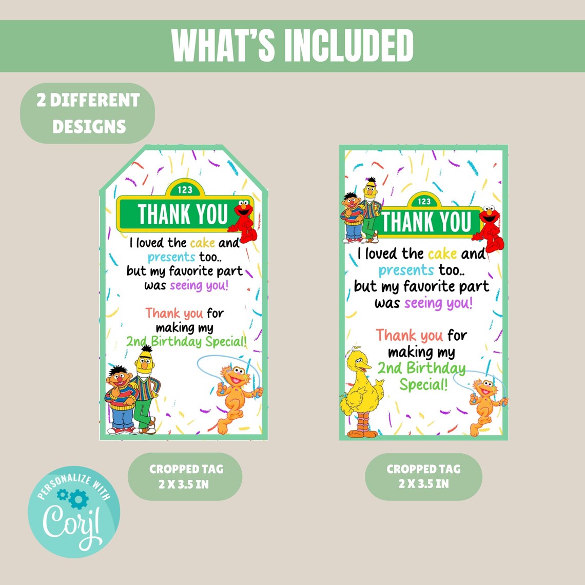EDITABLE Puppet Rectangle Tag | Thank You Tags | Party Favors | DIGITAL ...