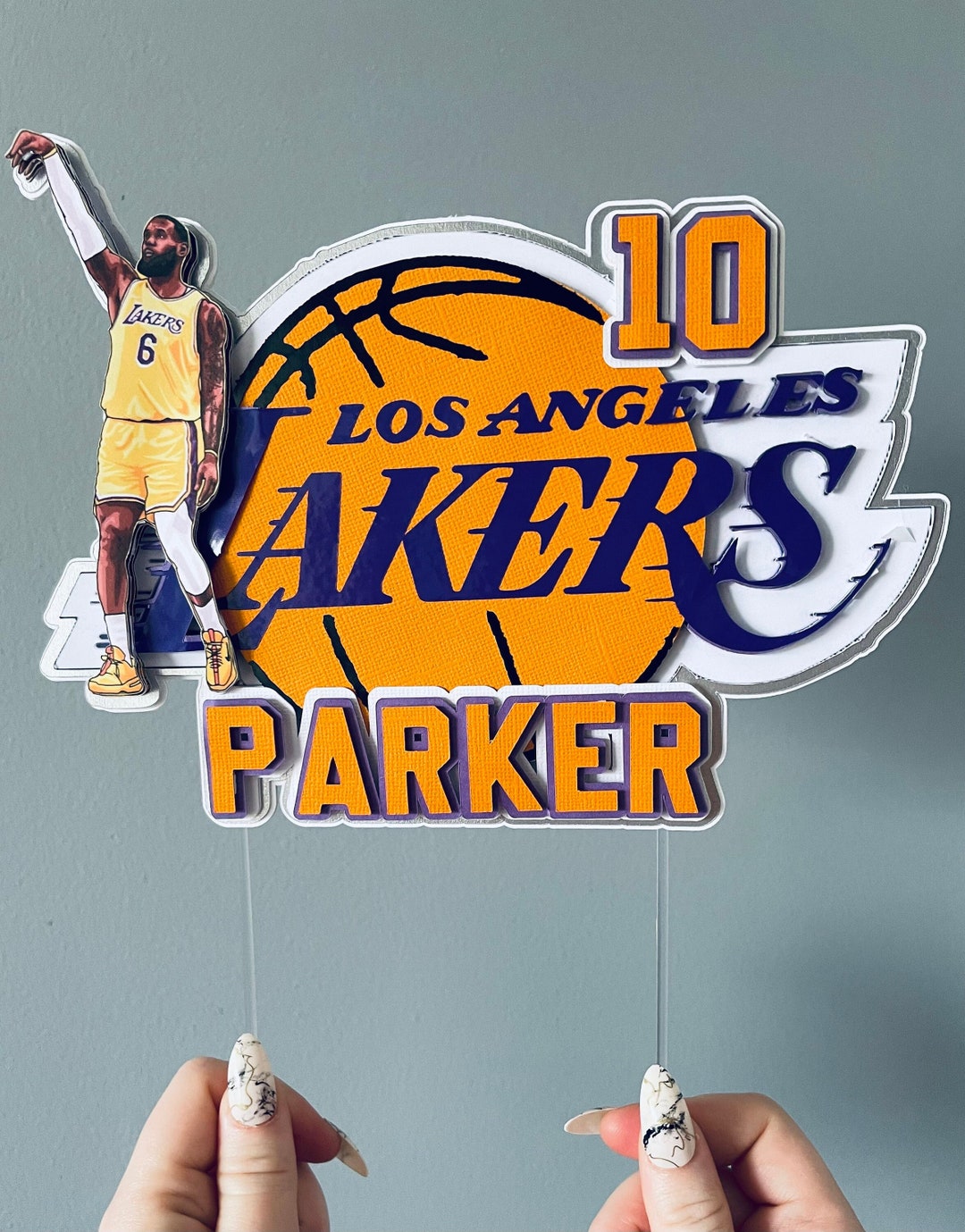 Inspired by Los Angeles Lakers NBA Team Cake Topper Personalised Cake ...