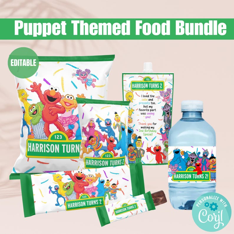 EDITABLE Puppet Themed Ultimate Bundle | Thank You Tags | Party Bundle ...