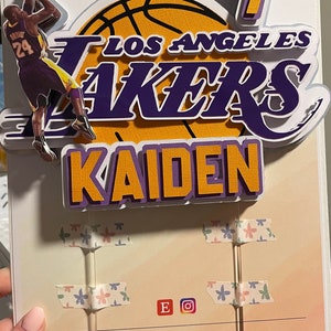 Inspired by Los Angeles Lakers NBA Team Cake Topper Personalised Cake ...