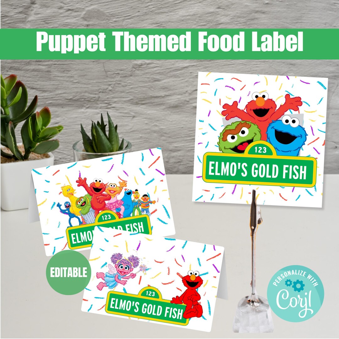 EDITABLE Puppet Table Food Signs | Table Food Signs | DIGITAL DOWNLOAD ...