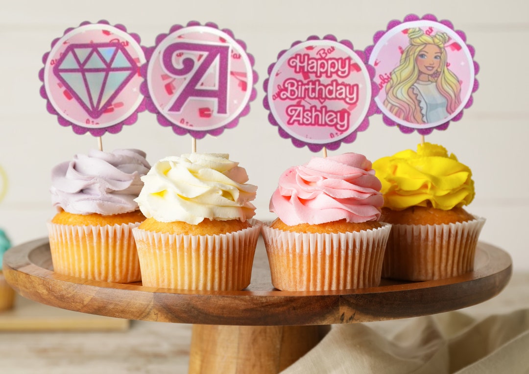 Inspired by Barbie, Cupcake Topper Personalised Cupcake Topper I ...