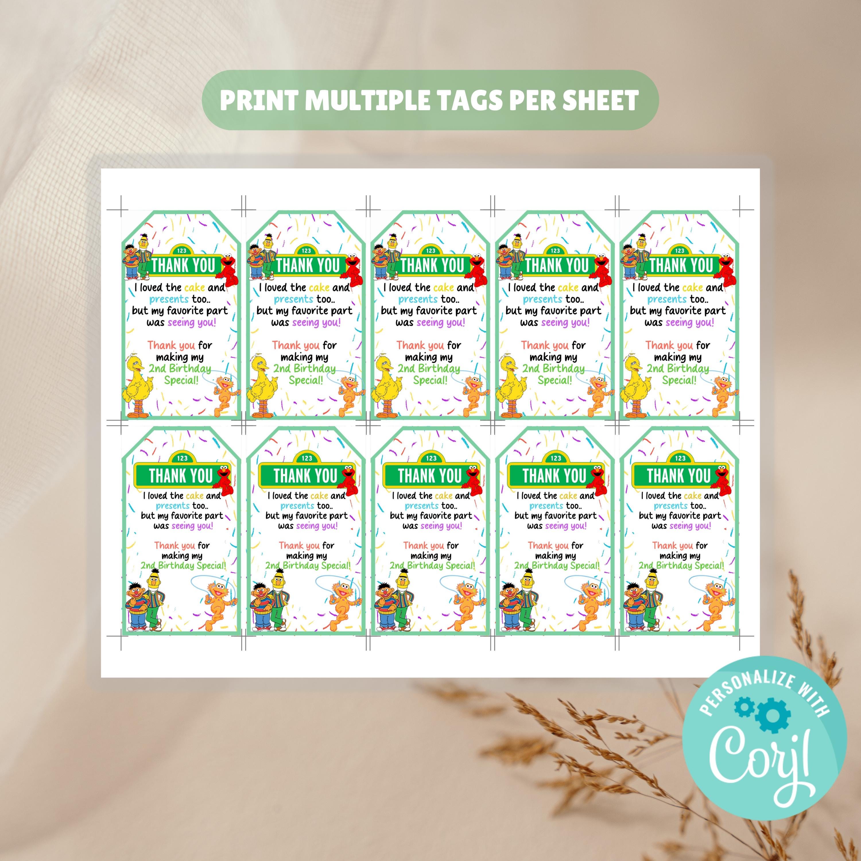 EDITABLE Puppet Rectangle Tag | Thank You Tags | Party Favors | DIGITAL ...