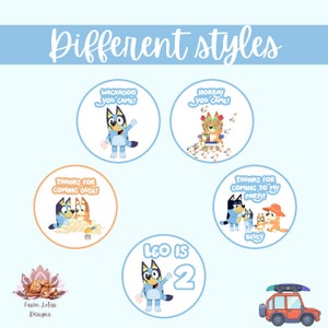 EDITABLE Bluey Inspired Beach Episode Thank You Tags/stickers Blue Dog ...