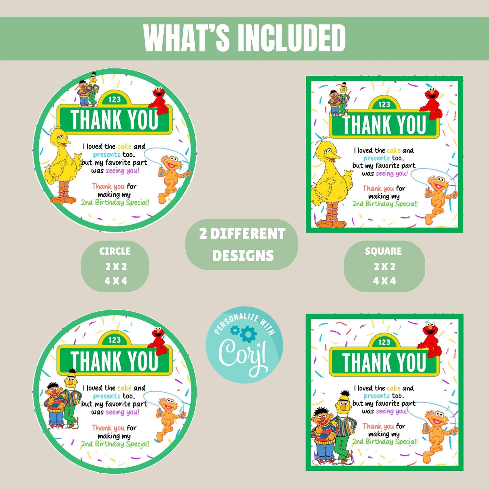 EDITABLE Puppet Circle & Square Tag | Thank You Tags | Party Favors ...