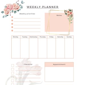 Digital/printable Weekly Planner - Etsy