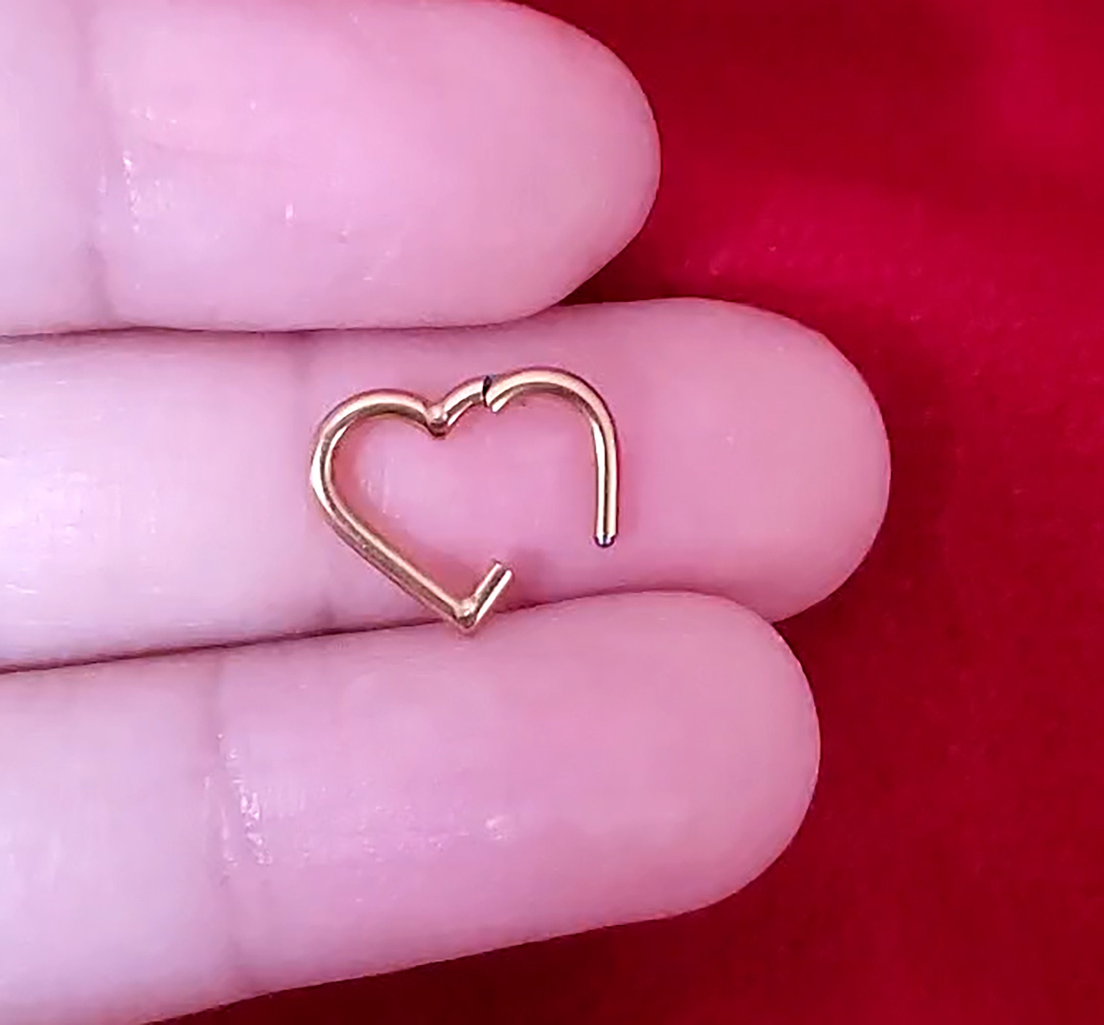 16G Implant Titanium Hinged Heart Hoop/ Daith Earring Daith Hoop/ Helix ...