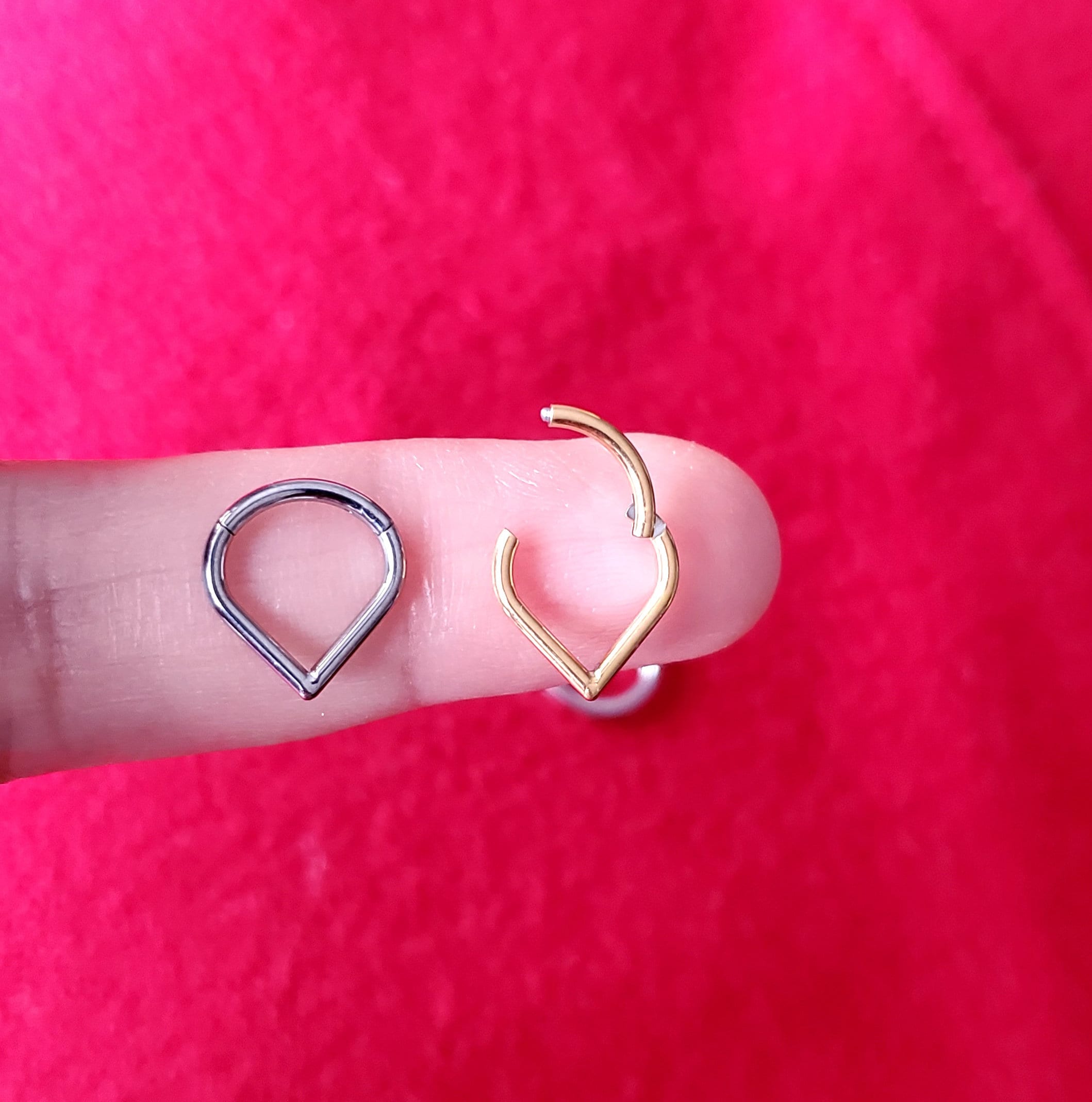 16g Titanium Hinged Clicker Septum Ring, Triangle Septum Ring, Snug V ...
