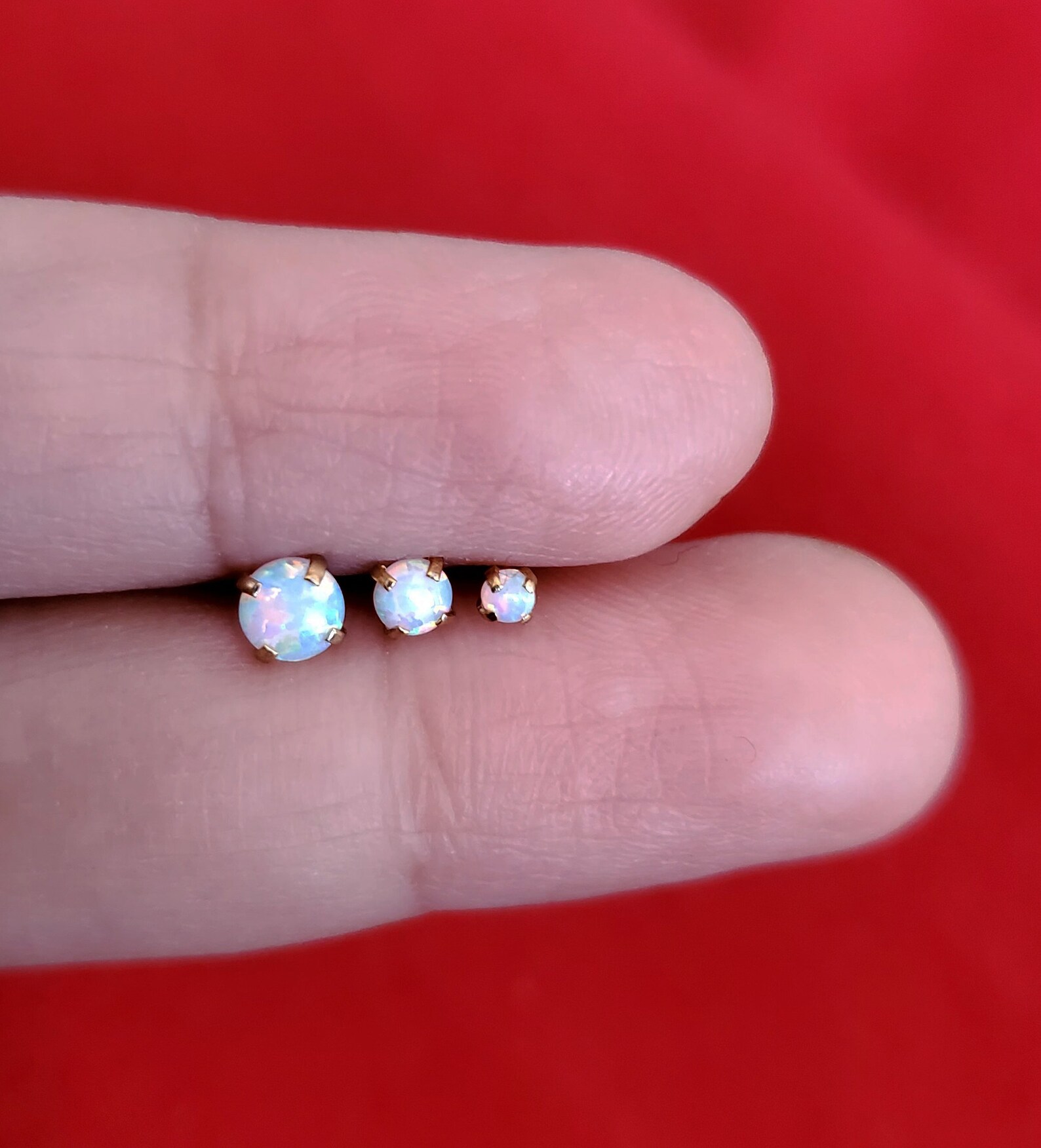 Internally Thread Screw on 2mm 3mm 4mm White Opal Flat Back 6mm 8mm ...