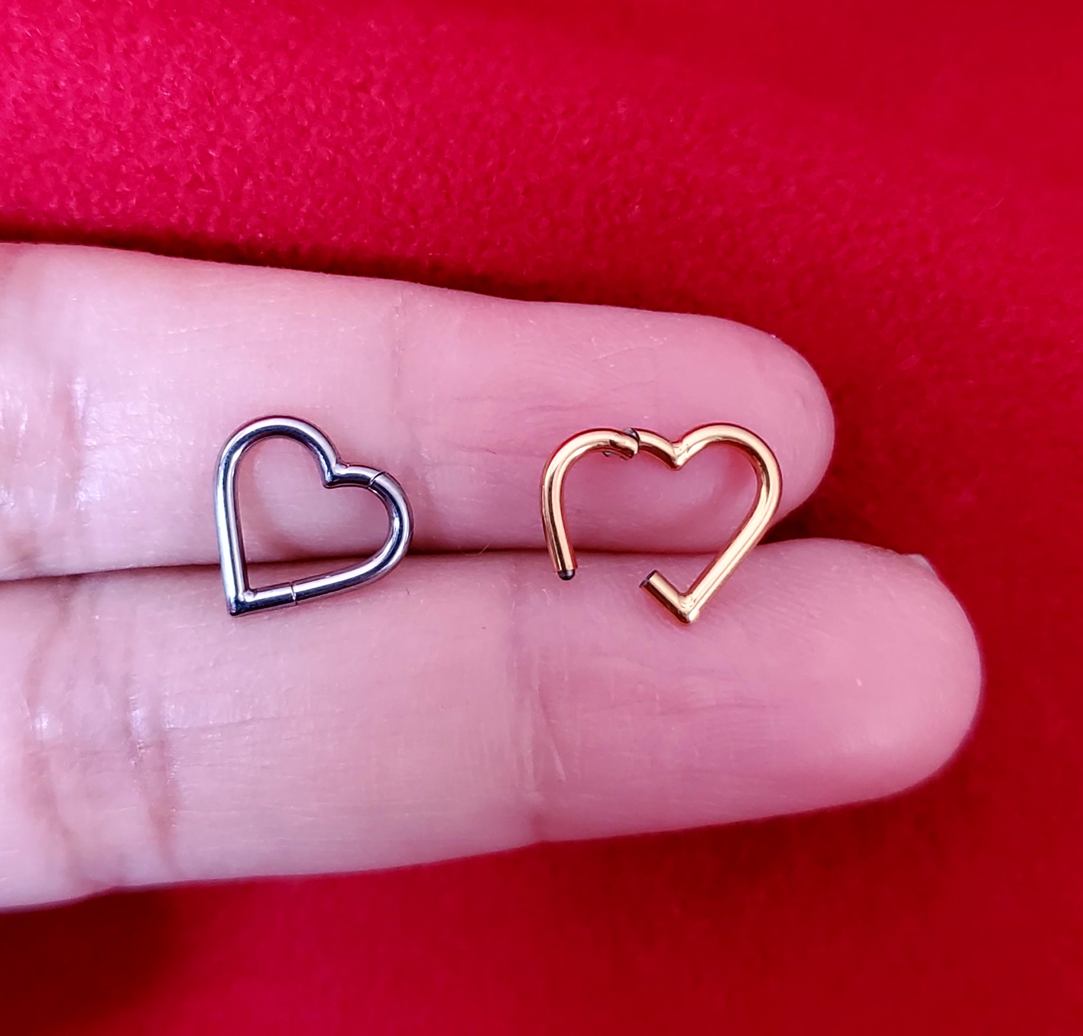 16G Implant Titanium Hinged Heart Hoop/ Daith Earring Daith - Etsy Canada