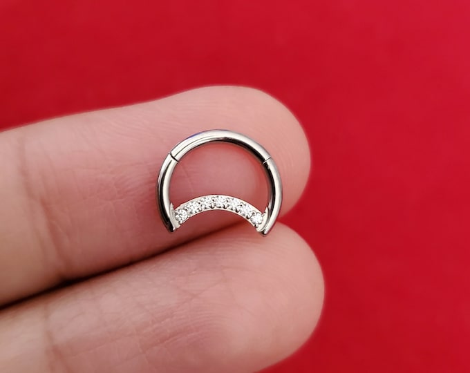 16G Implant Titanium Hinged Heart Hoop/ Daith Earring Daith Hoop/ Helix ...