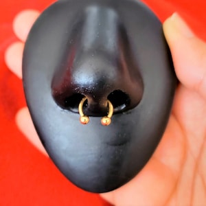 16G External Threaded HORSESHOE Nose Jewelry Nostril Hoop Ring Snug 8mm ...