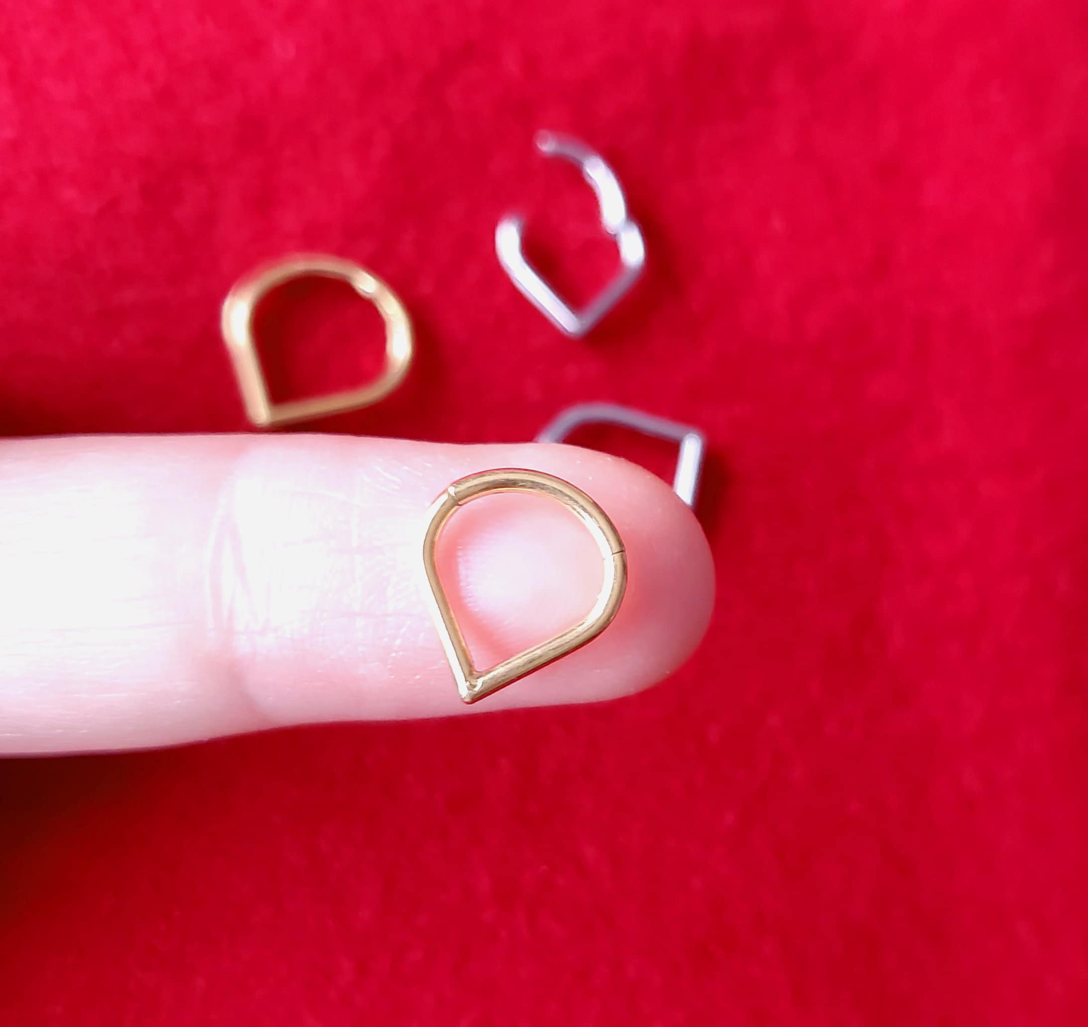 16g Titanium Hinged Clicker Septum Ring, Triangle Septum Ring, Snug V ...