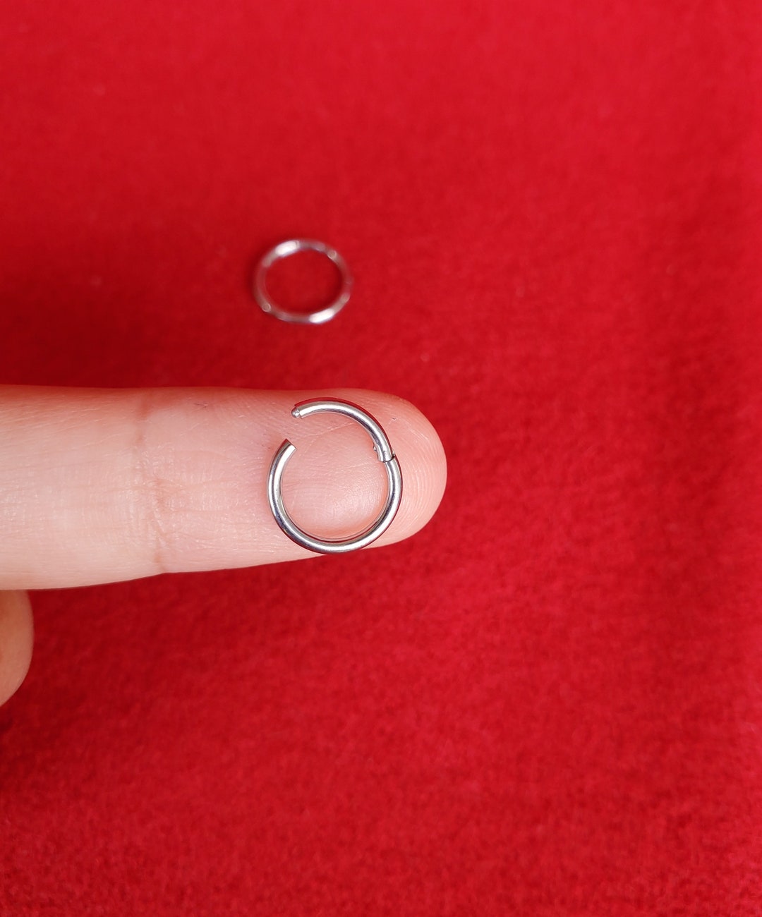 IMPLANT GRADE Solid Titanium HINGED Segment Nose Ring Septum Clicker ...