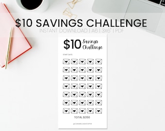 10 Dollar Savings Challenge Save 400 Digital Download Low Income - Etsy UK