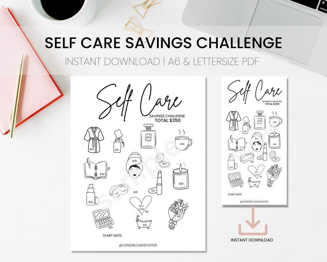 Self Care Savings Challenge | Instant Download Savings Challenge ...