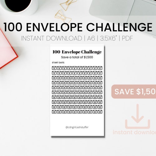 Anime 100 Envelope Challenge Printable Savings Tracker - Etsy