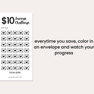 PRINTABLE 10 Dollar SAVINGS CHALLENGE | Low Budget & Low Income Savings ...