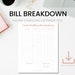 Cash Stuffing BILL BREAKDOWN SHEET | Printable Bill Breakdown Pdf ...