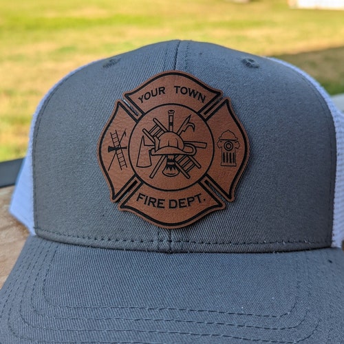 Fire Fighter/emt Hat/beanie Leather Patch Firefighter Gift - Etsy