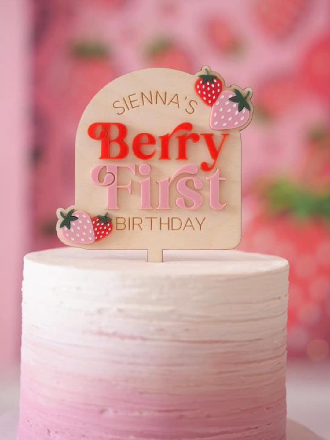 Berry First Birthday Cake Topper | Strawberry Birthday | Girl First ...