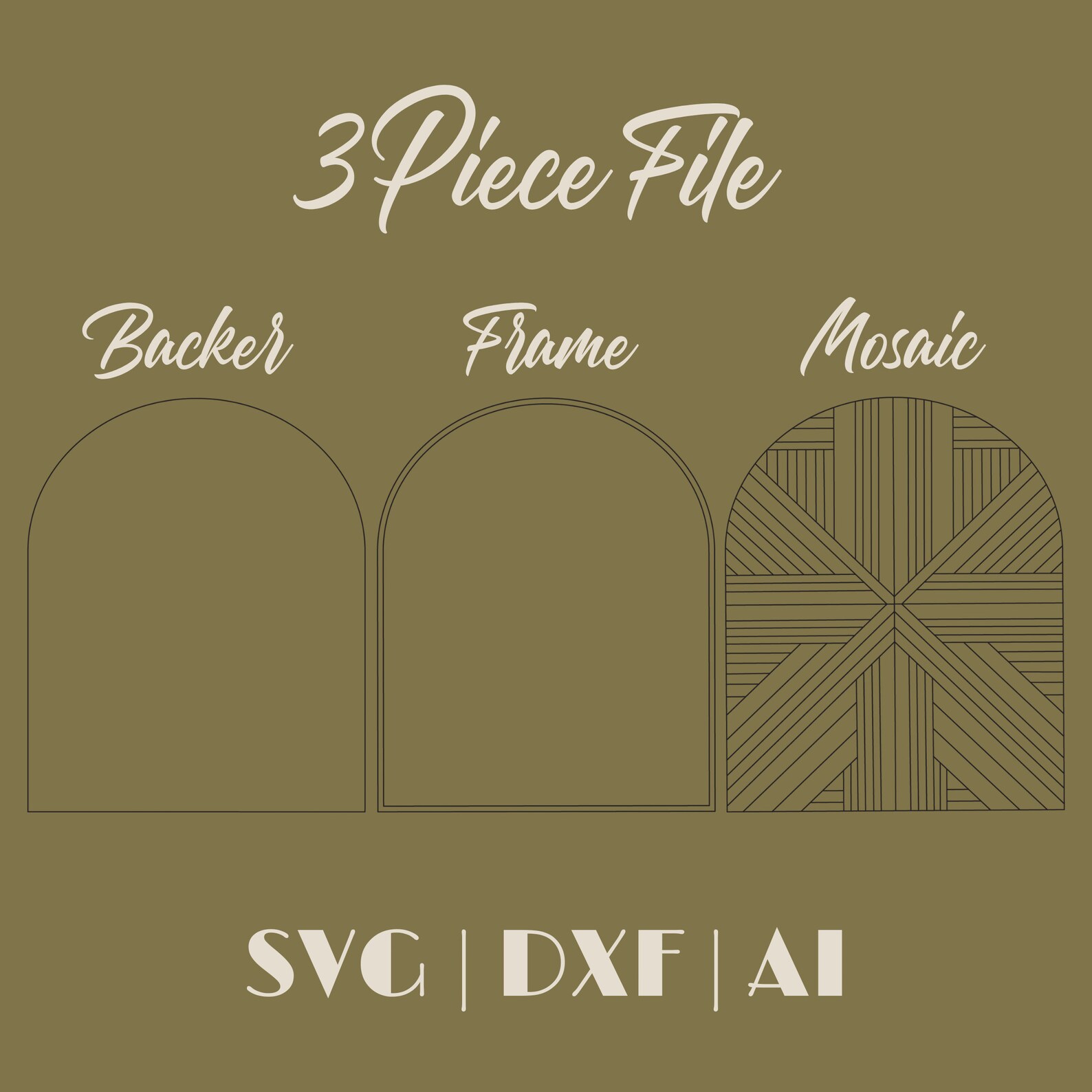 Mosaic Arch Digital File Single Line Laser File Geometric - Etsy