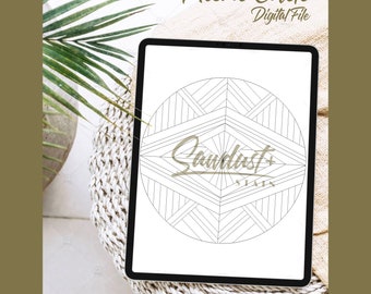 Georgia Template Single Line Geometric Pattern Arched Backer Template ...